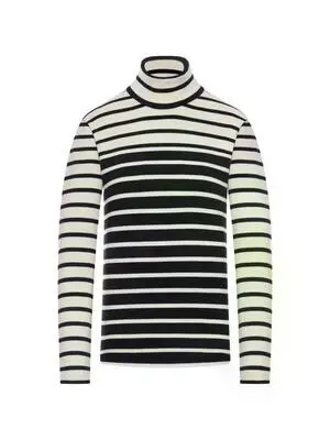 TOTEME Striped Turtleneck Sweater - Black