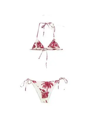 MC2 SAINT BARTH Leah Print Tie Bikini - Neutrals