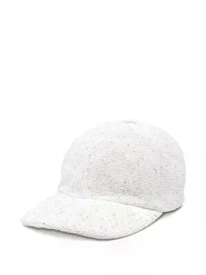 Lorena Antoniazzi Cotton Embellished Cap - White