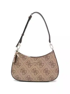 Guess Monogram Charm Shoulder Bag - Neutrals