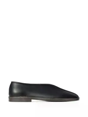 LEMAIRE Square-toe Leather Loafers - Black