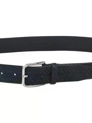 BOSS Madison Woven Leather Belt With Pin Buckle - Blue