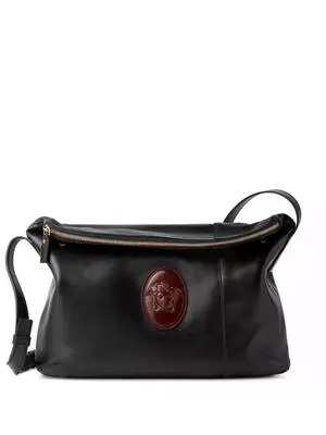 Versace Lou Nappa Leather Shoulder Bag - Black