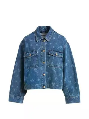 Essentiel Antwerp Floral-print Denim Jacket - Blue