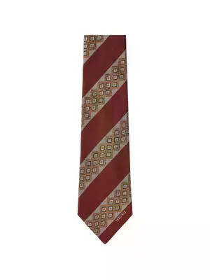 Versace Printed Jacquard Silk Tie - Red