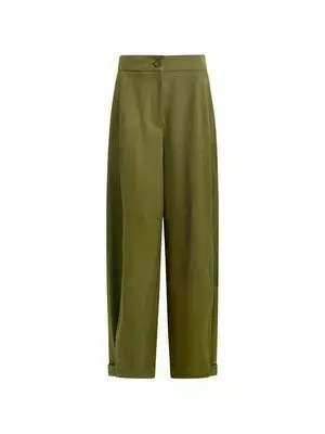 Essentiel Antwerp Barrel-leg Pleated Trousers - Green