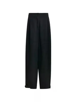Essentiel Antwerp Barrel-leg Pleated Trousers - Black