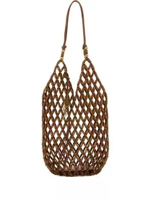 Saint Laurent Supple Woven Basket Bag - Brown