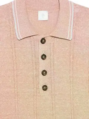 Eleventy Buttoned Knitted Polo Shirt