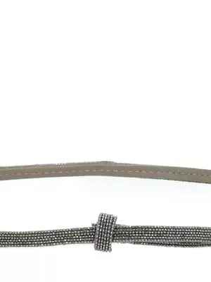 PANICALE Strass Embellished Leather Belt