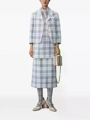 Thom Browne Windowpane Plaid Mini Sack Dress - Blue