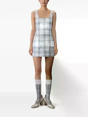 Thom Browne Windowpane Plaid Mini Sack Dress - Blue