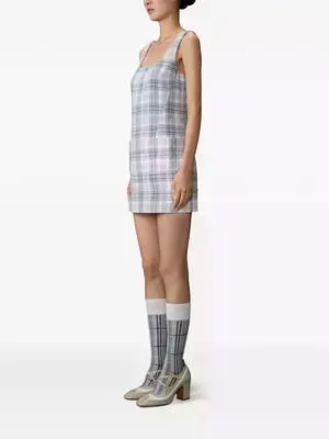 Thom Browne Windowpane Plaid Mini Sack Dress - Blue