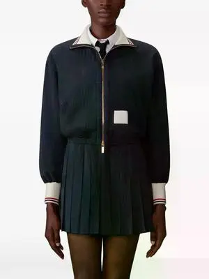 Thom Browne Zip-fastening Patch-detailed Jacket - Grey
