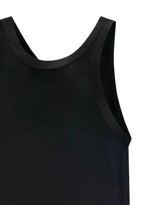 TOTEME Curved Satin Tank Top - Black