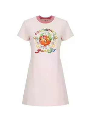 Casablanca Print T-shirt Dress - Pink