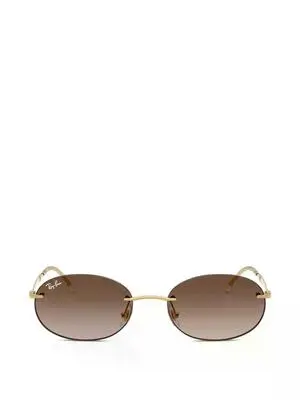 Ray-ban Oval-frame Sunglasses - Gold