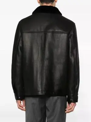 YVES SALOMON Collared Pocket Leather Jacket