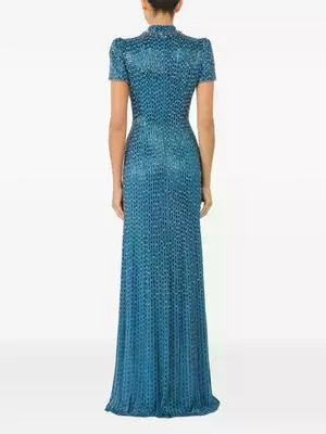 Jenny Packham Amber Embellished Maxi Dress - Blue