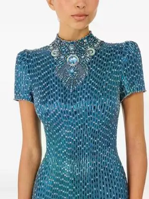 Jenny Packham Amber Embellished Maxi Dress - Blue