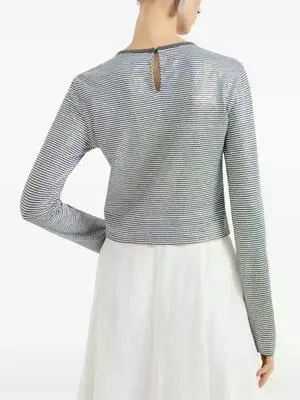 Brunello Cucinelli Striped-pattern Lamé Top
