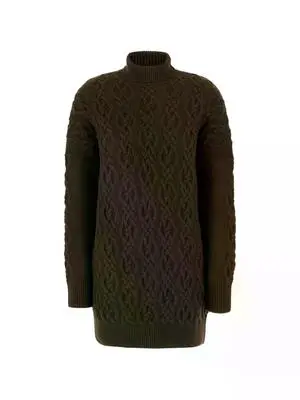Max Mara Cable-knit Mini Dress - Green