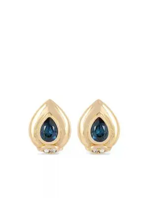 Dior 1980s Crystal Clip-on Earrings - Gold