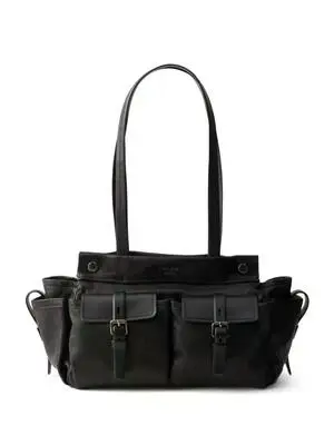 Prada Route Medium Leather Tote Bag - Black