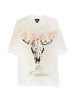 REPRESENT Skull-print T-shirt Neutrals
