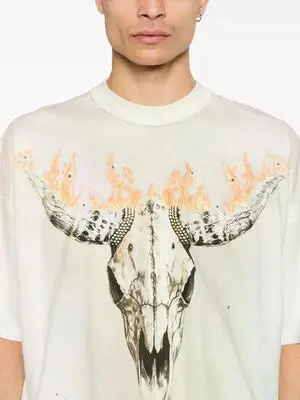REPRESENT Skull-print T-shirt - Neutrals