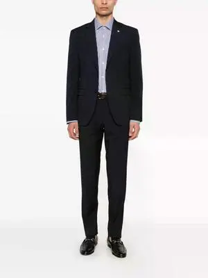MAZZARELLI Striped Button Shirt - Blue
