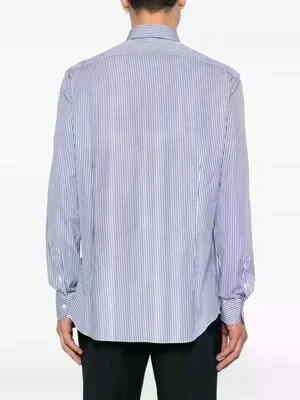 MAZZARELLI Striped Button Shirt - Blue