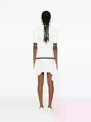 Off-White V-neck Ribbed Mini Dress