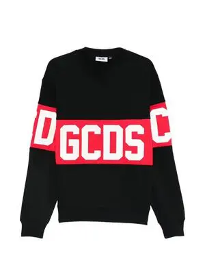 Gcds Logo Crew-neck Sweater - Black