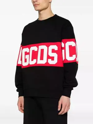 Gcds Logo Crew-neck Sweater - Black