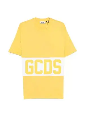 Gcds Logo Striped T-shirt - Yellow