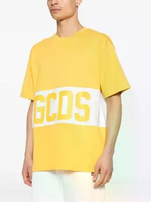Gcds Logo Striped T-shirt - Yellow