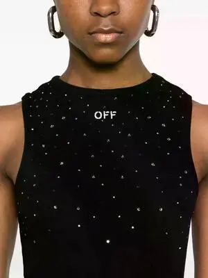 Off-White Embellished Fitted Mini Dress