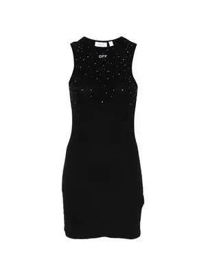 Off-White Embellished Fitted Mini Dress
