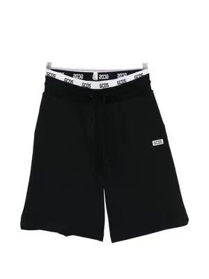 Gcds Drawstring Logo Waistband Track Shorts - Black