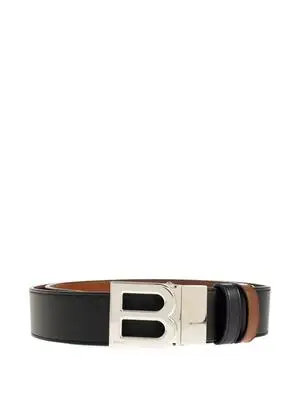 Bally B-logo Leather Belt - Black