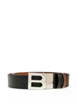 Bally B-logo Leather Belt - Black