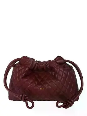 N°21 Quilted Drawstring-fastening Shoulder Bag - Red