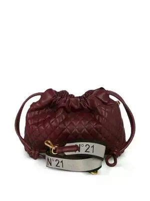 N°21 Quilted Drawstring Shoulder Bag - Red