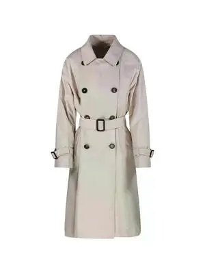 Max Mara Belted Double-breasted Coat - Neutrals