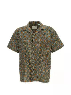 LES DEUX Lukas Arabesque Short-sleeve Shirt - Green