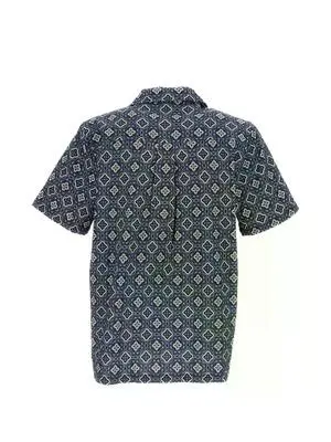 LES DEUX Lukas Arabesque Short-sleeve Shirt - Blue