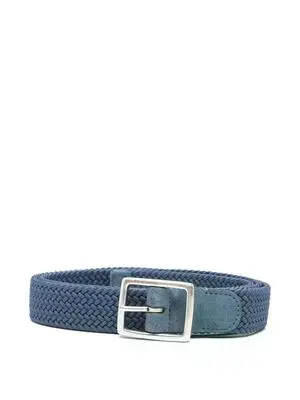 DELL'OGLIO Suede Braided Belt - Blue