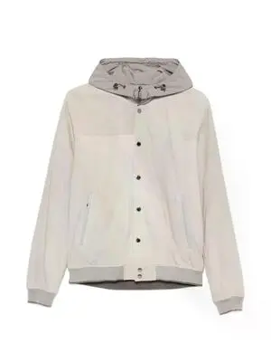 MOORER Hooded Press-stud Bomber Jacket