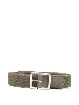 DELL'OGLIO Buckle Woven Belt - Green